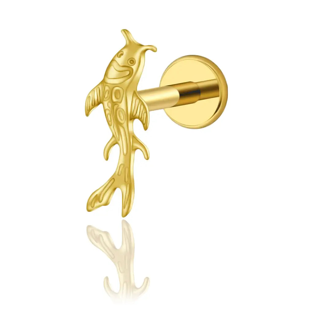ASTM F-136 Titanium Koi Carp Shape Labret Piercing - Koïra – Naald®