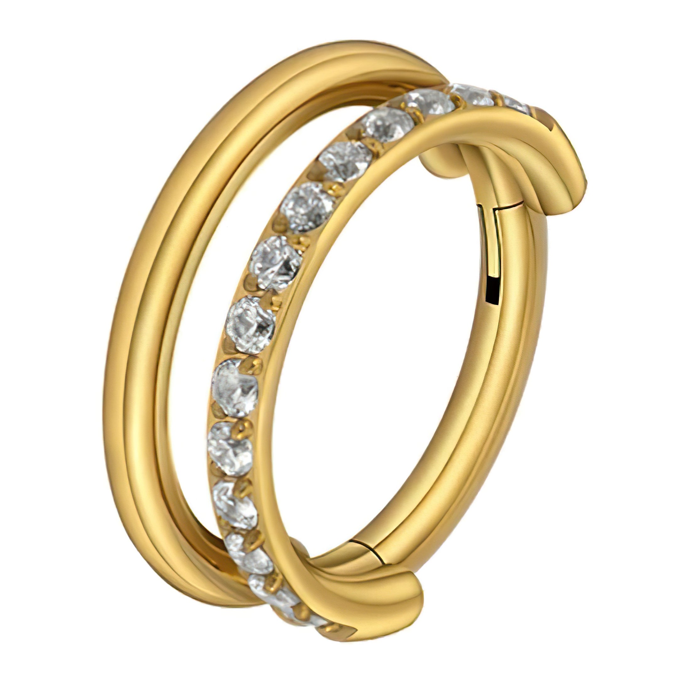 Anneau Double Piercing Hélix "Ravélia" - L'Élégance Moderne en Titane ...